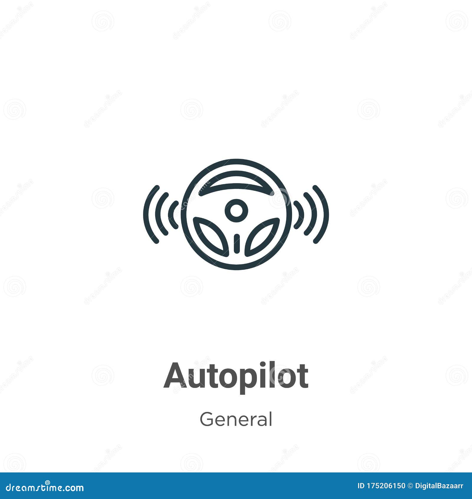 Outline Autopilot Vector Icon. Isolated Black Simple Line Element ...