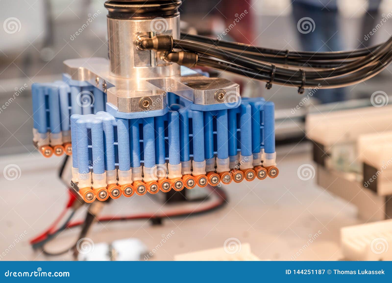 Autopmation Robot is Sorting Batteries - Vacuum Grip Stock Image ...