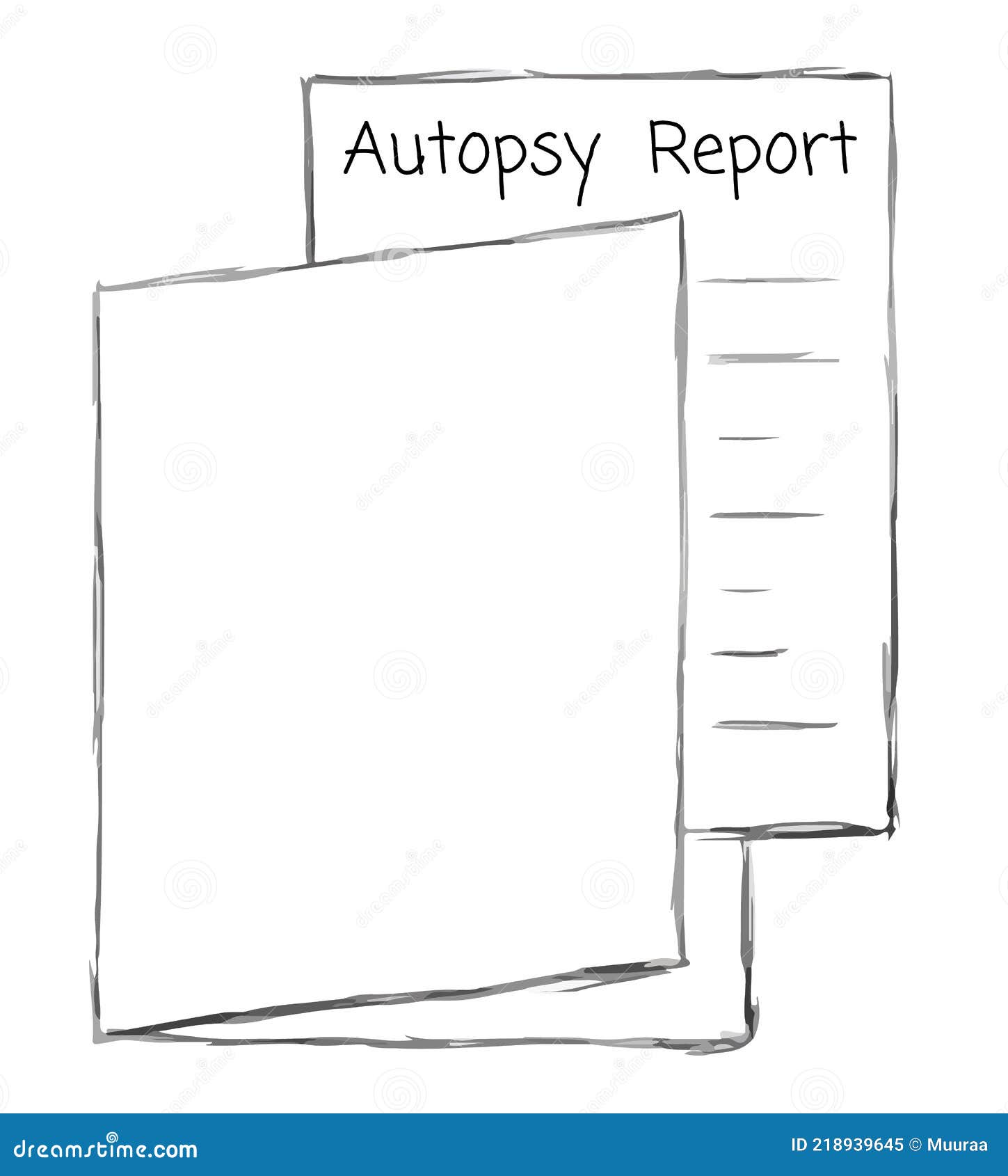 Autopsy report in folder stock vector. Illustration of icon - 218939645
