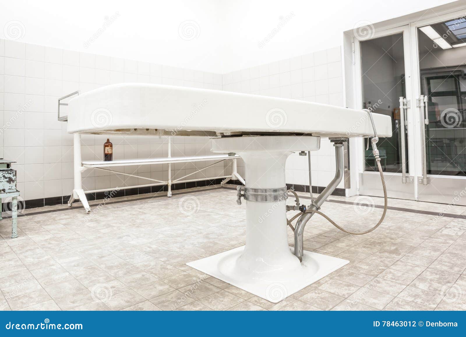 Autopsy tables in morgue stock photo. Image of dissection - 78463012