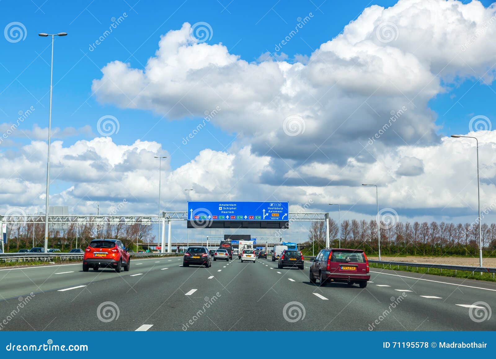 Autoroute A4 aux Pays-Bas photo stock éditorial. Image du hollande ...