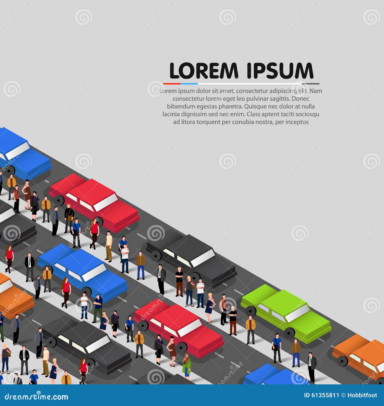 Autos, Die in Einem Stau Stehen Vektor Vektor Abbildung - Illustration ...