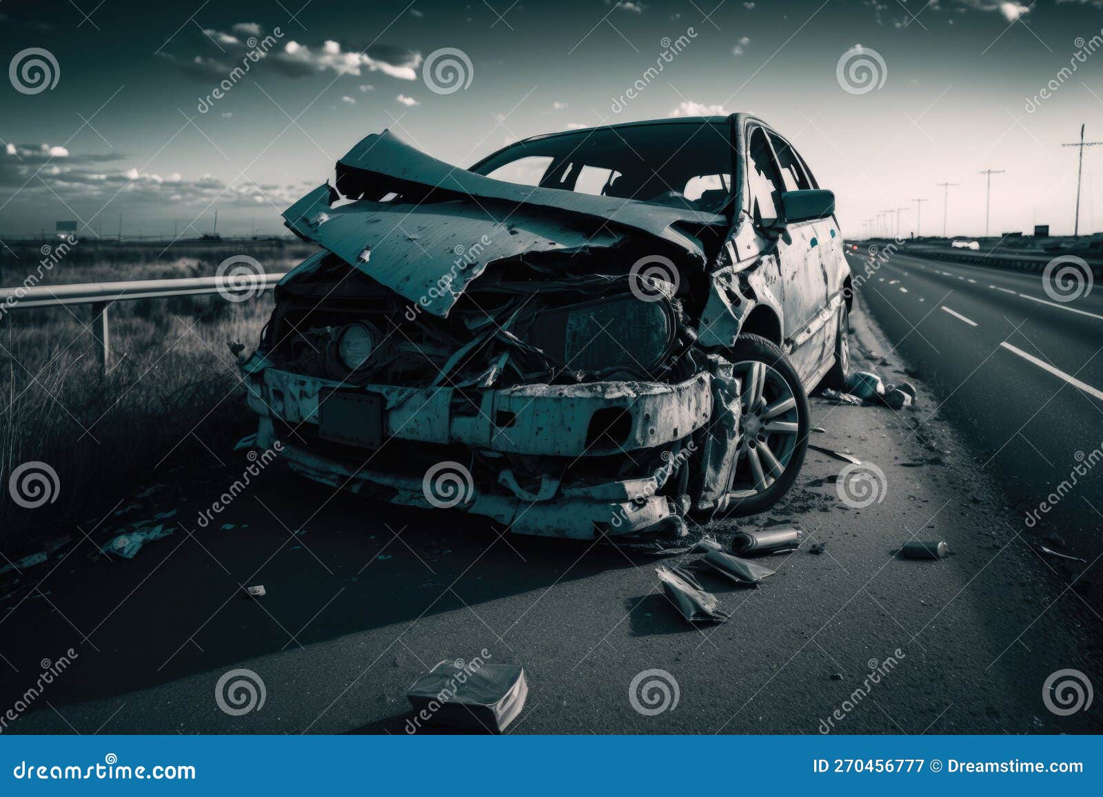 Autounfall Auf Der Autobahn. Veranschaulichung Stock Abbildung ...