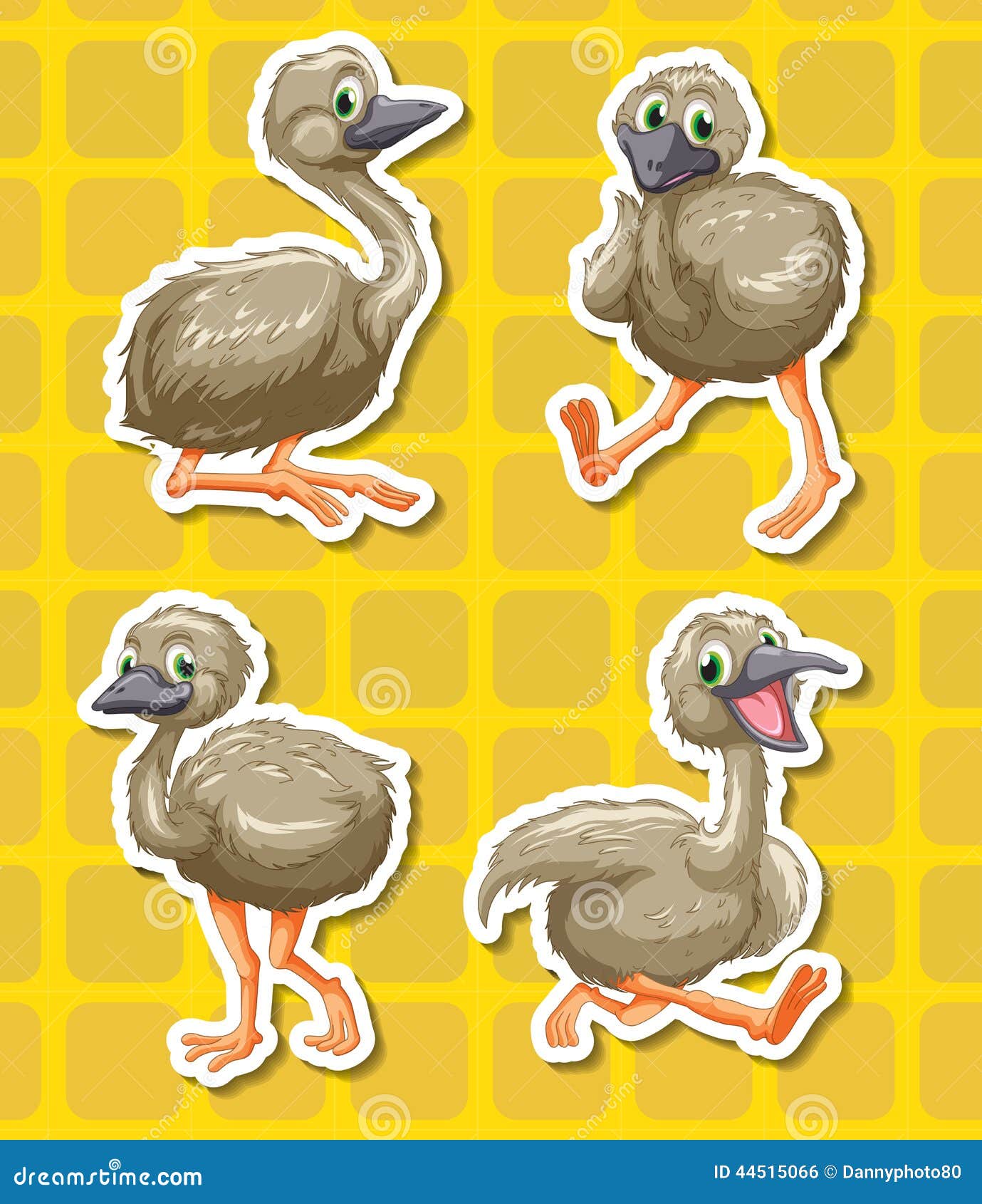 Autruche illustration de vecteur. Illustration du retrait - 44515066