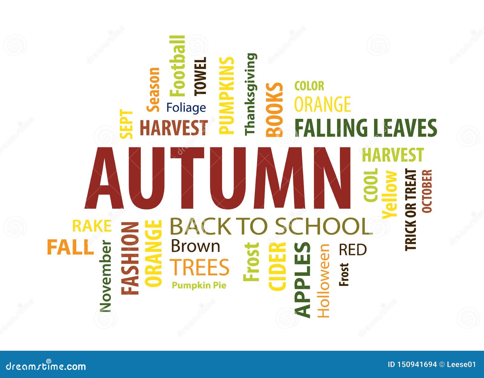 Autumn Word Cloud stock vector. Illustration of fall - 150941694