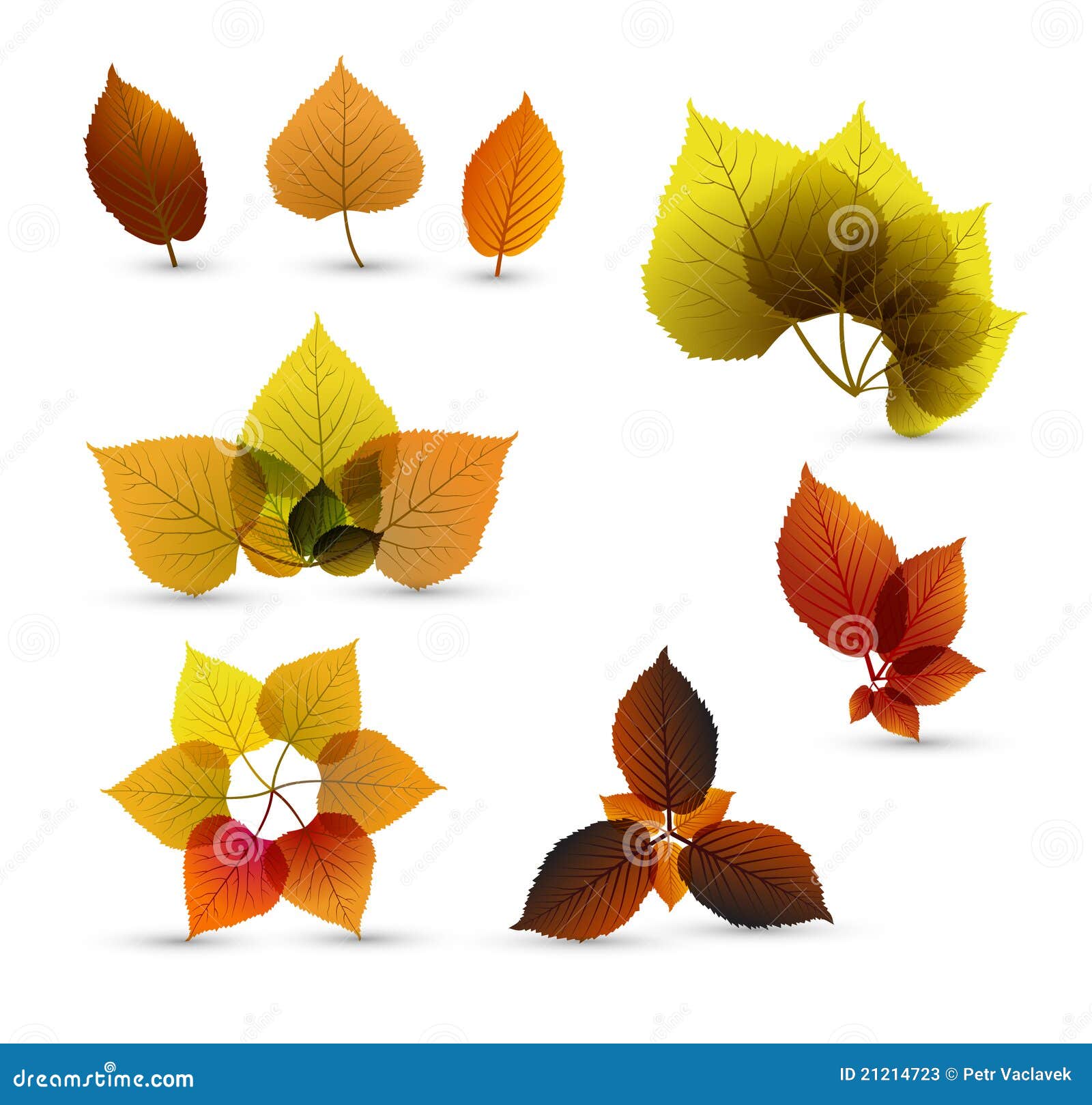 Autumn Abstract Leaf Elements Stock Illustration - Illustration of ...