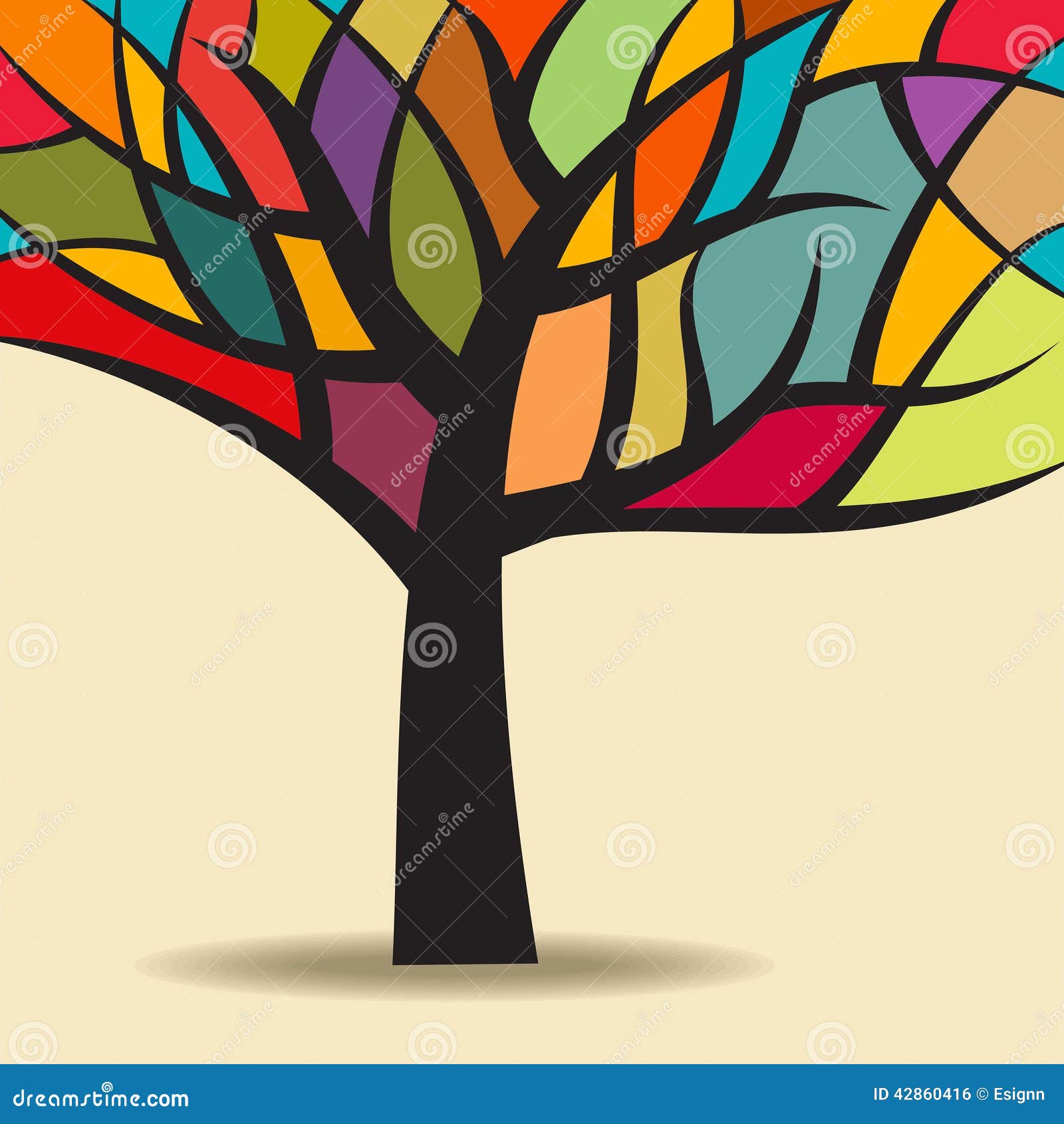 Autumn Abstract Tree with Colours Stock Vector - Illustration of ...