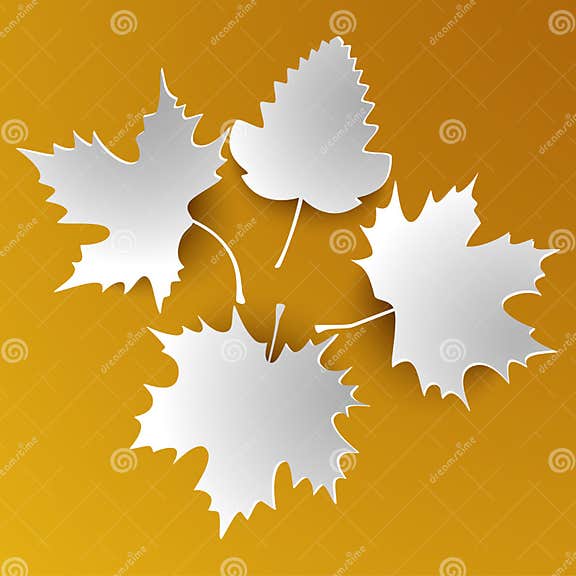 Autumn Abstract White Leaves Stock Vector - Illustration of leave ...
