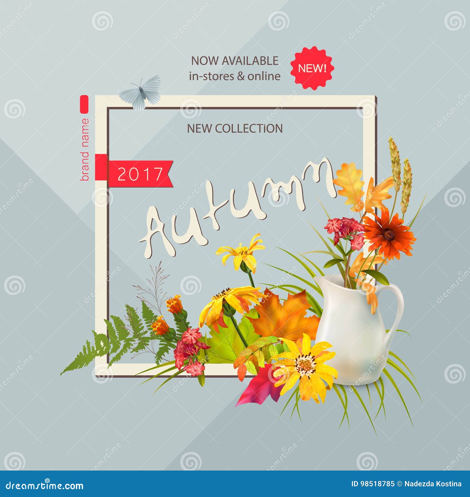 Autumn Advertising Banner ilustración del vector. Ilustración de marco ...