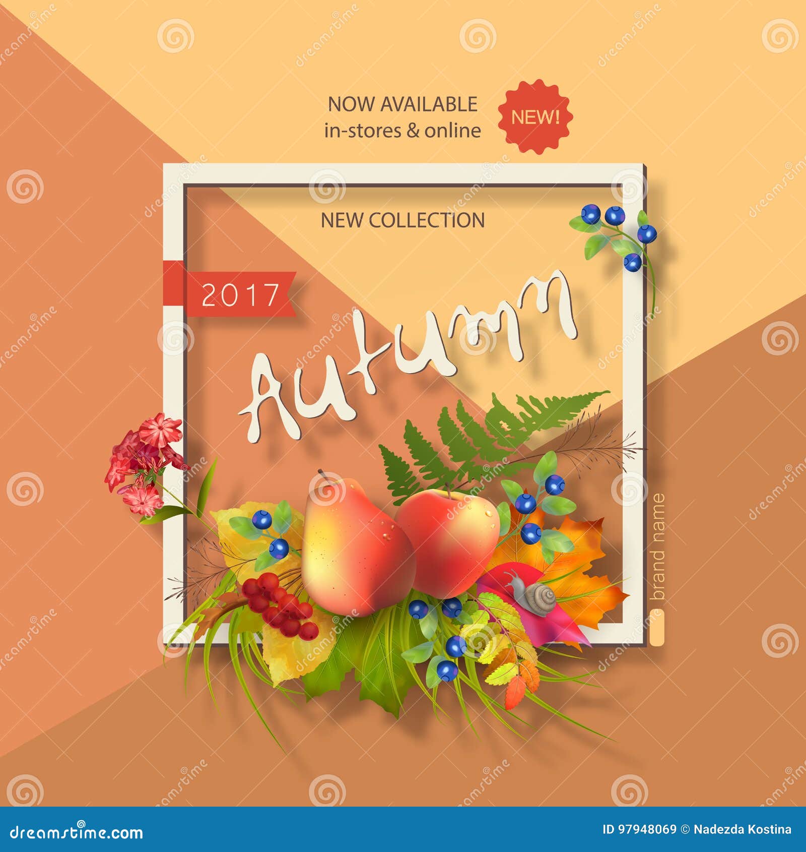 Autumn Advertising Banner stock vector. Illustration of banner - 97948069