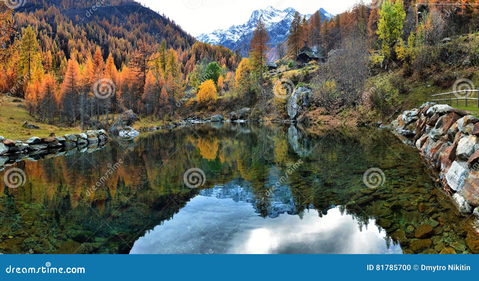 Autumn Alpine landscape stock photo. Image of autumn - 81785700