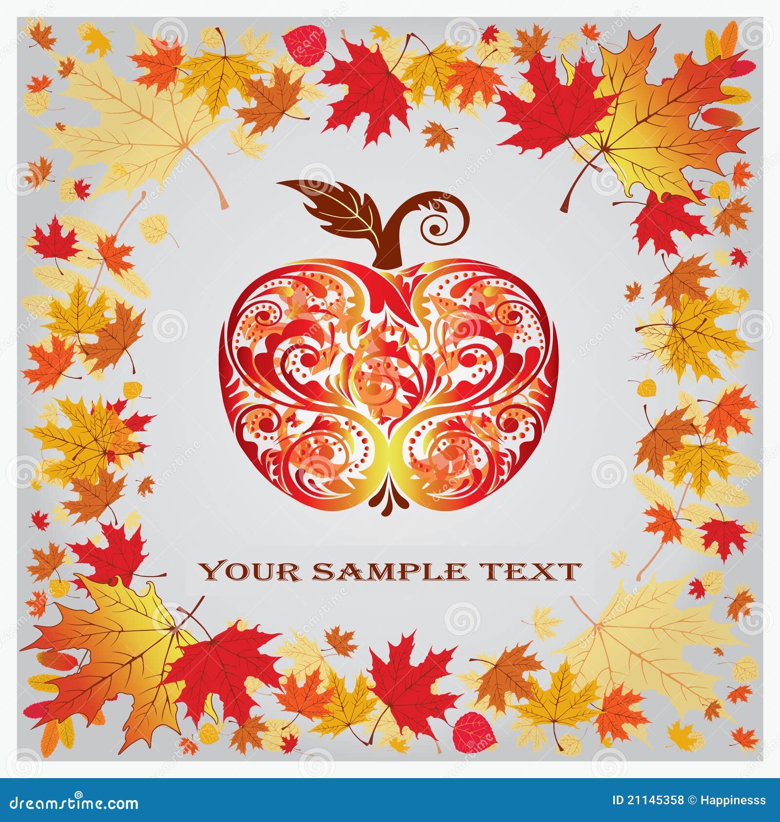 Autumn Apple. Vector Illustration Eps.10. Stock Vector - Illustration ...