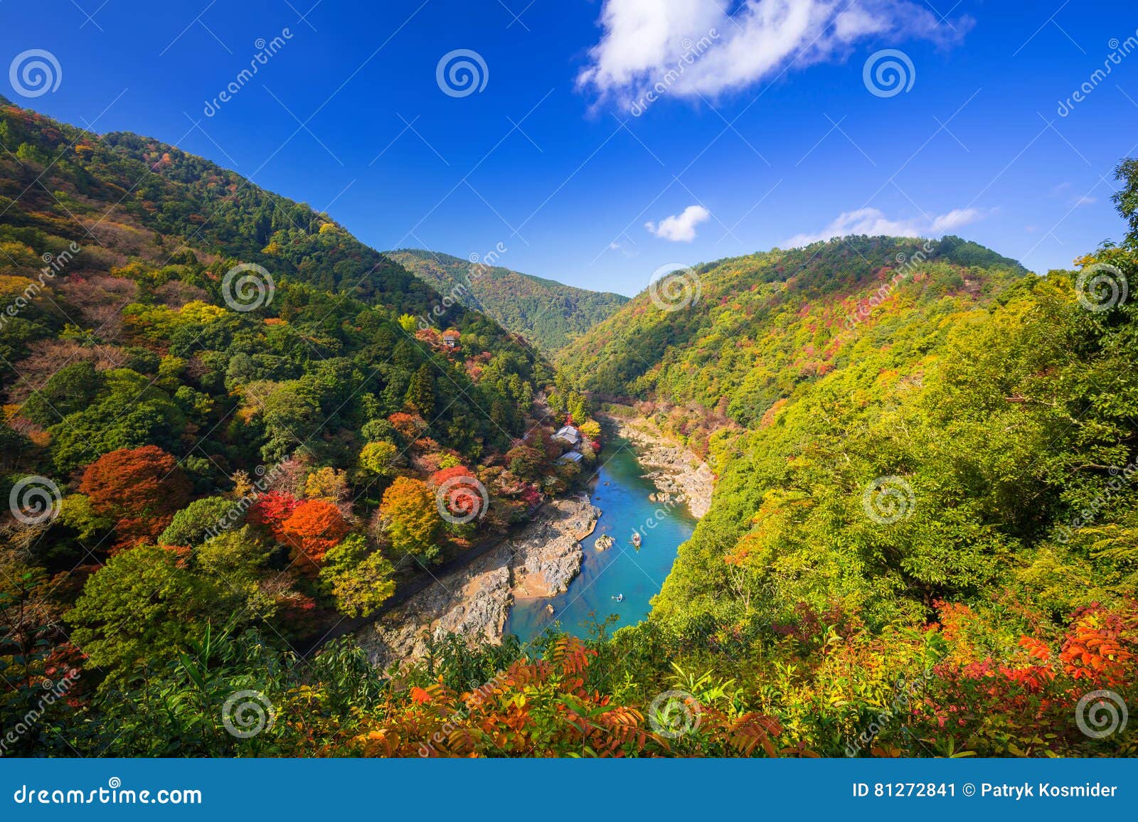 Autumn at Arashiyama View Point Stock Image - Image of kansai, autumn ...