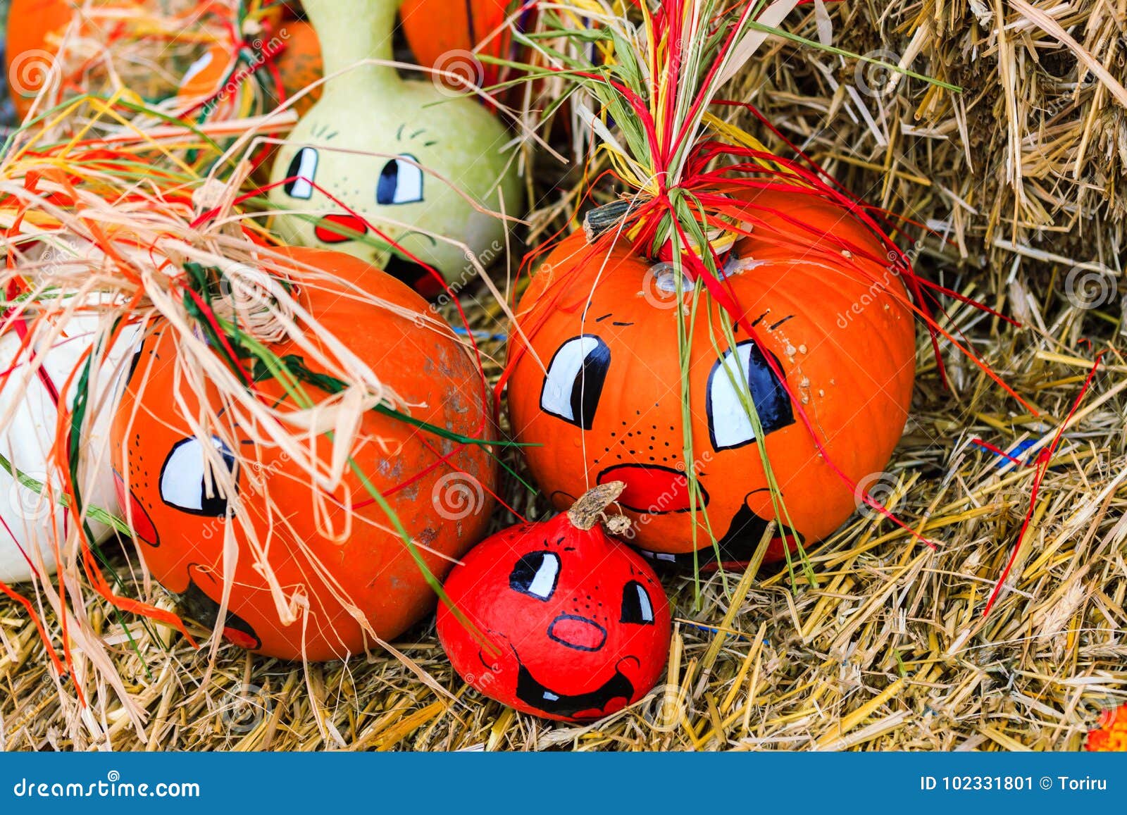 Fun fall pumpkins stock image. Image of painted, silly - 102331801