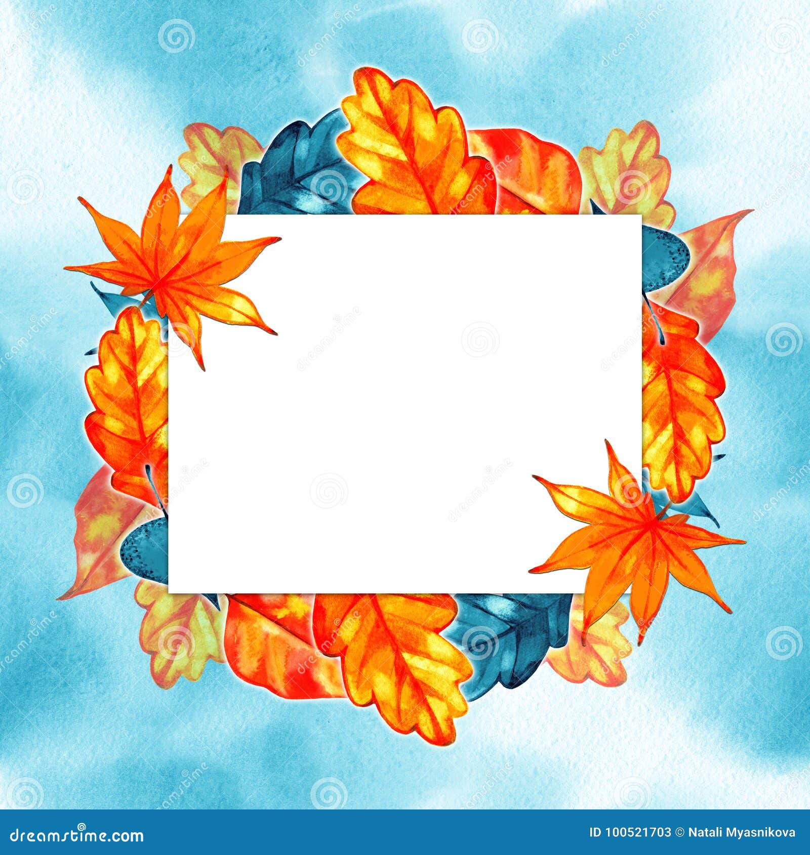 Autumn Background Border. Abstract Artistic Fall Frame with a Place for ...
