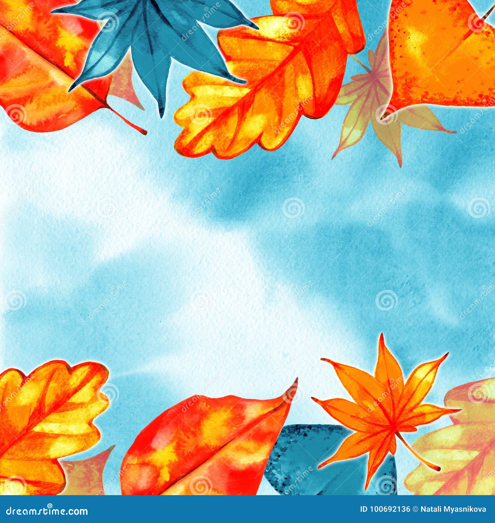 Autumn Background Border. Abstract Artistic Fall Frame with a Place for ...
