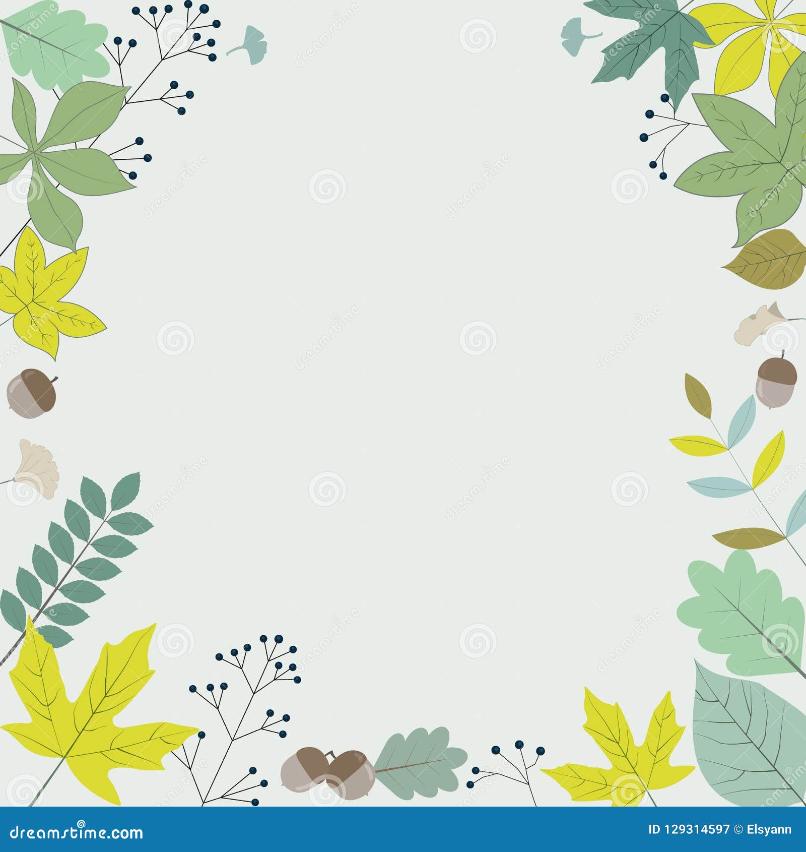 Autumn Background Design with Natural Elements Stock Vector ...