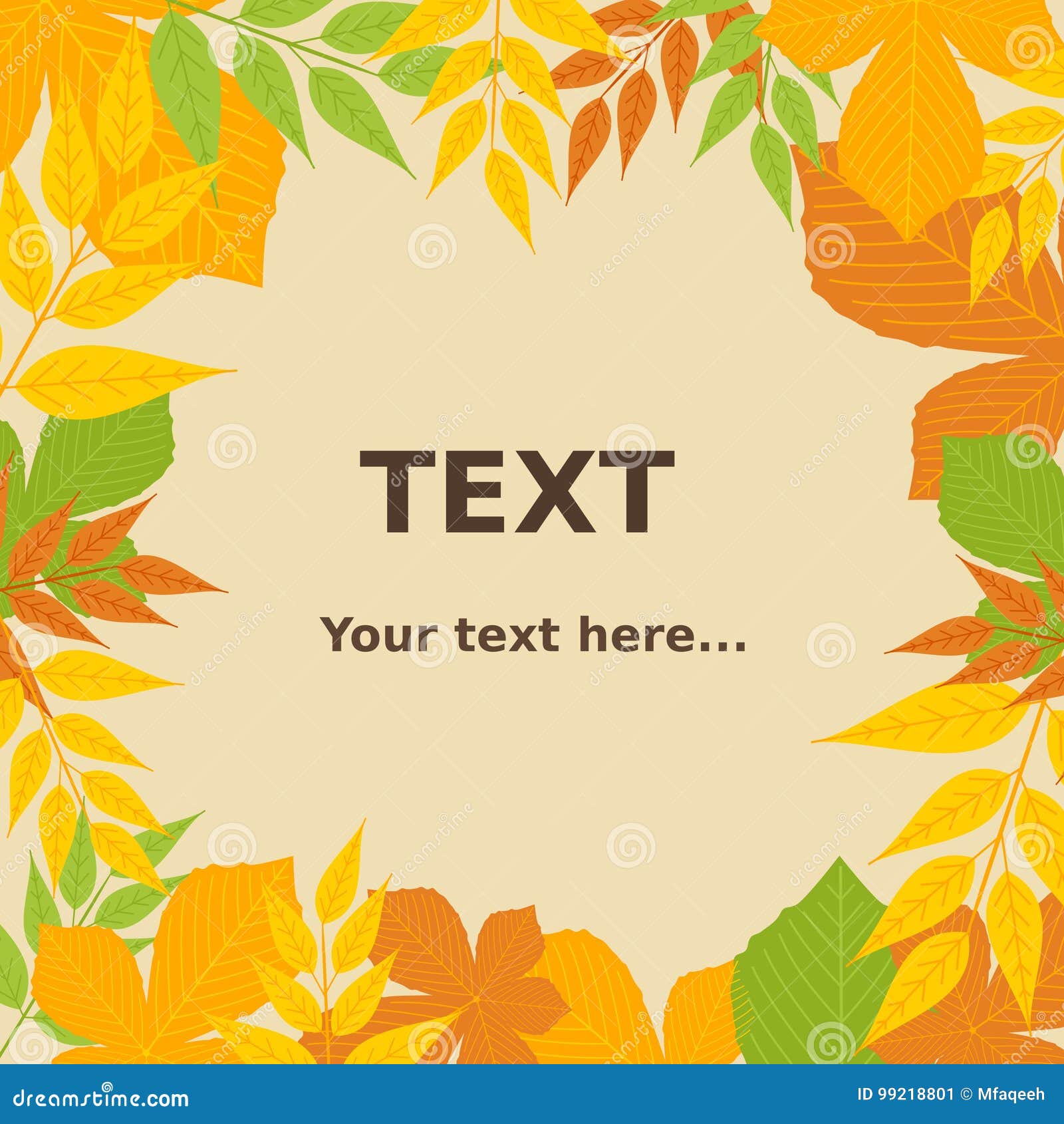 Autumn Leaves Vector Illustration for Text Background Stock Vector ...