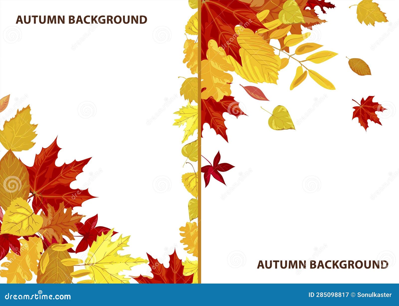 Autumn Background, Fall Season Frame with Leaf Stock Vector ...