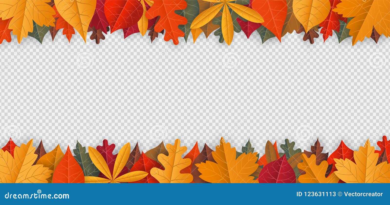 Autumn Background with Fallen Leaves Isolated on Transparent Background ...