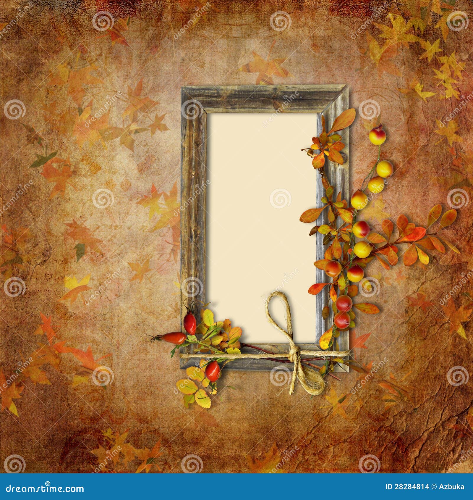 Autumn Background with Frame Stock Photo - Image of grungy, cardboard ...
