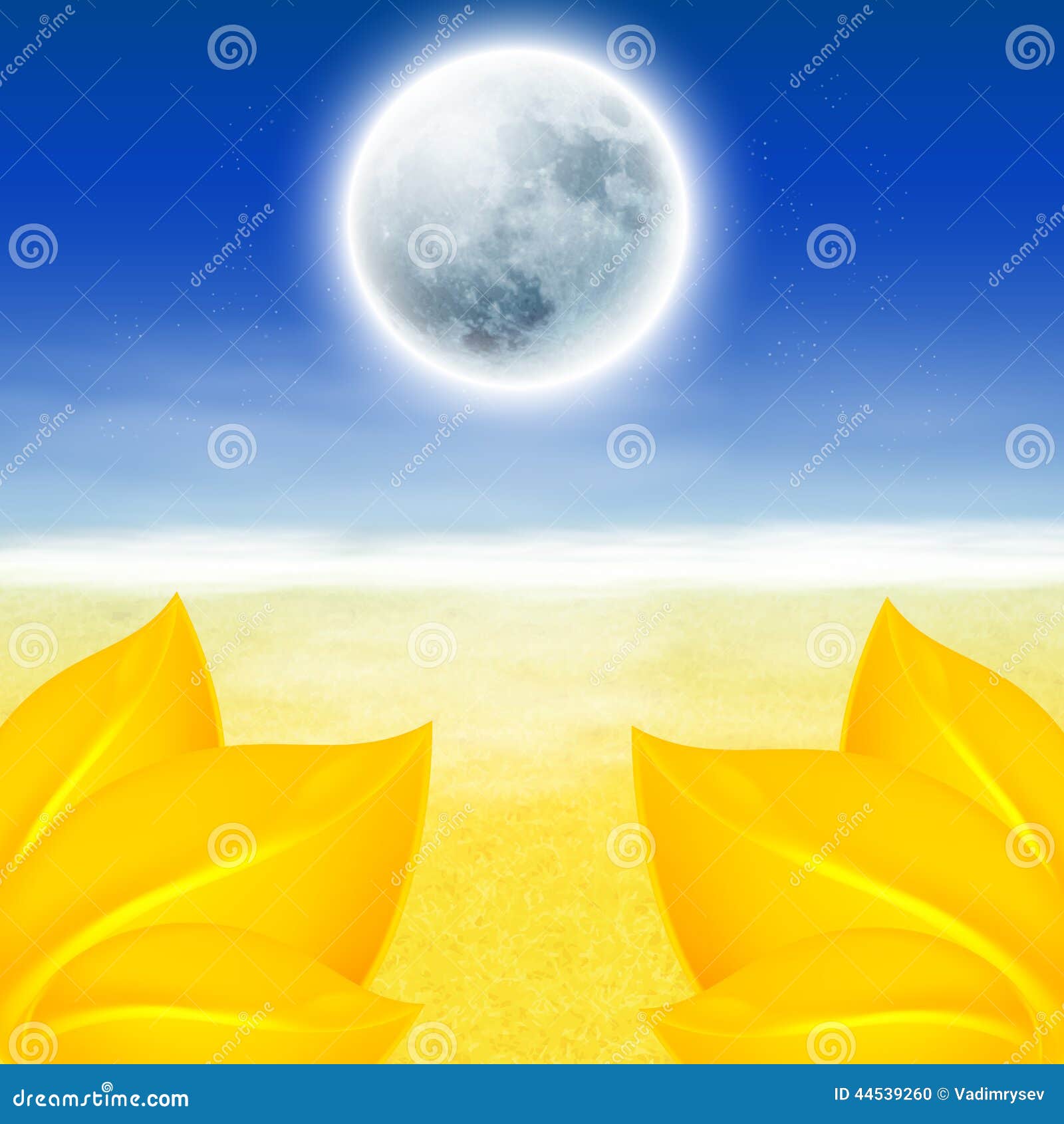 Autumn Background with Full Moon Stock Vector - Illustration of forest ...