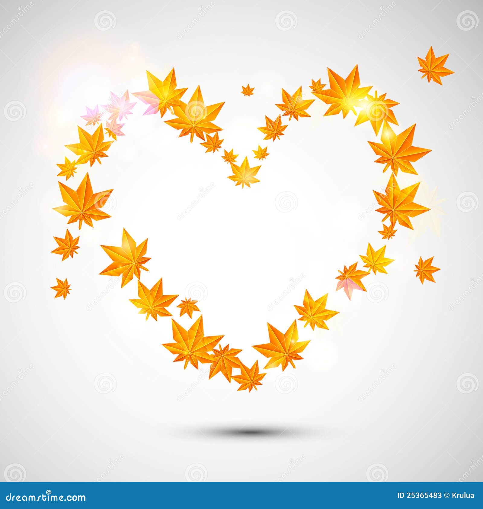 Autumn Background. Heart Form. Stock Vector - Illustration of ...