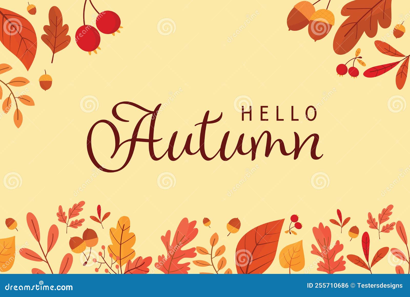 Autumn Background Illustration Vector. Flat Background of Autumn. Stock ...