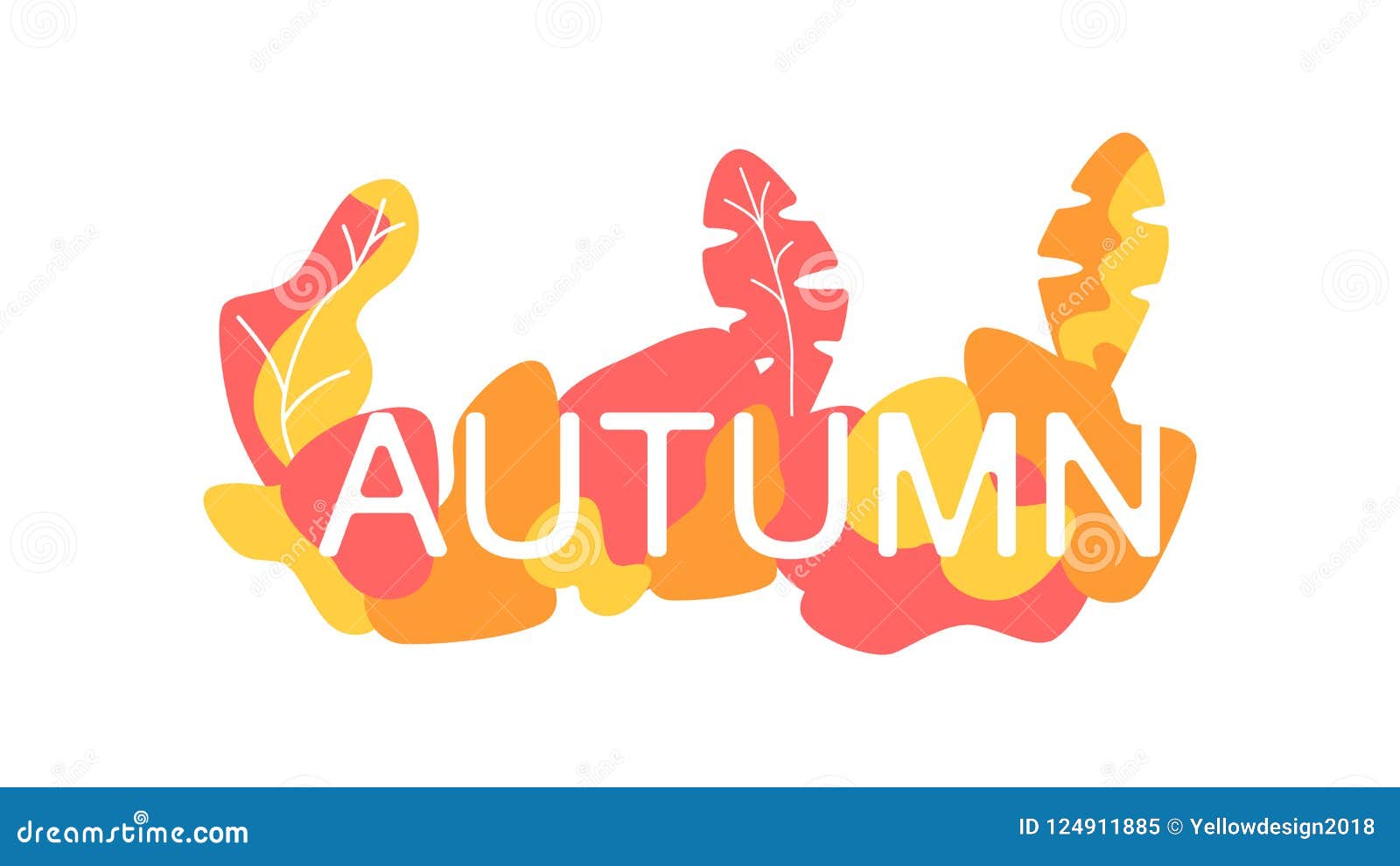 Autumn Background Layout, Web Banner Multi Color Text. Vector Autumnal ...