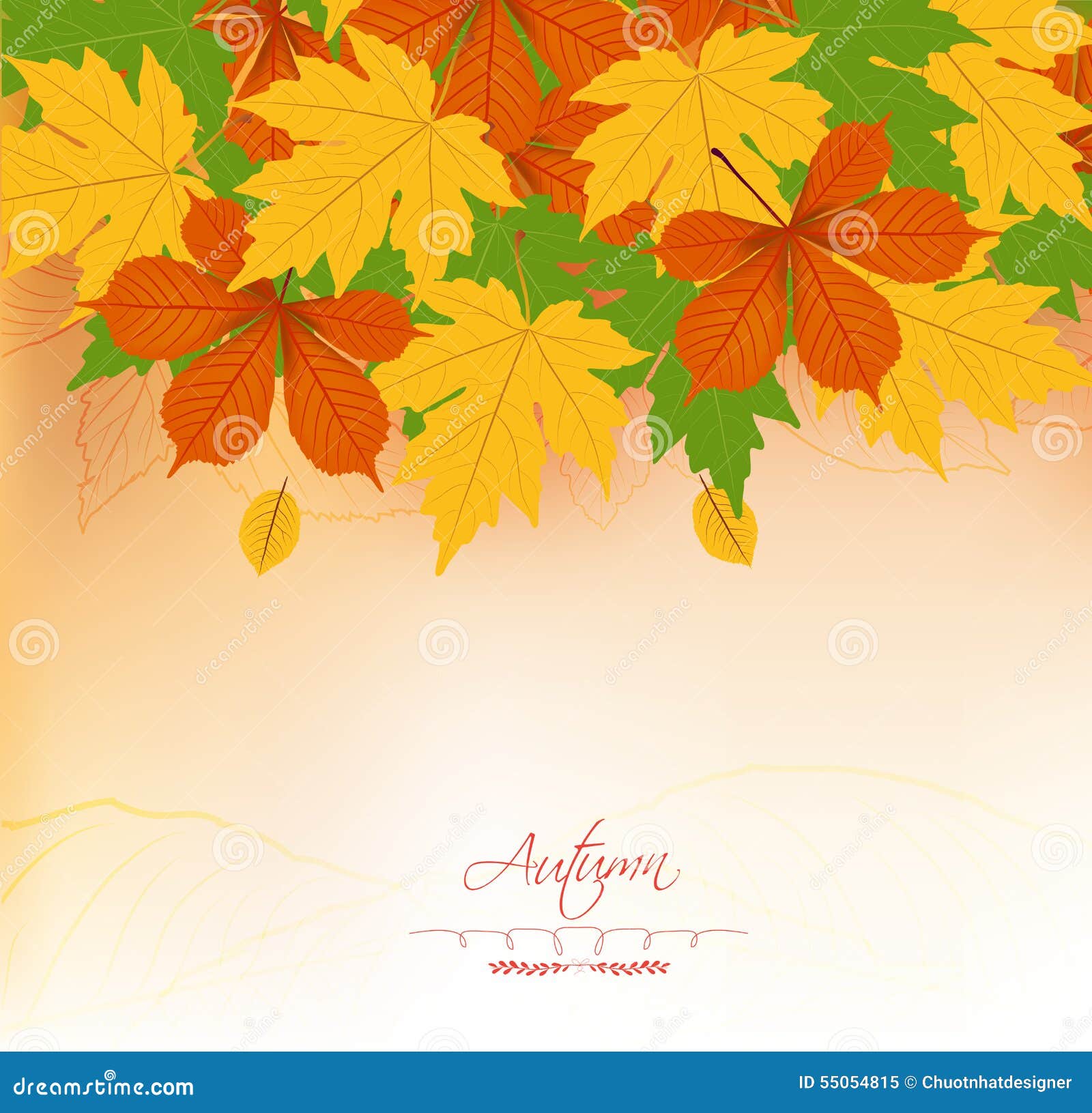 Autumn Background with Leaves. Back To School Stock Illustration ...