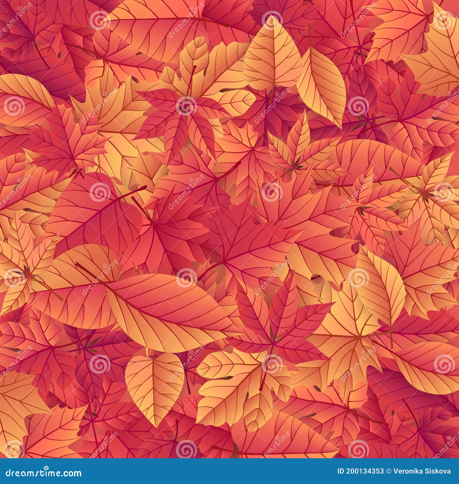 Autumn Background with Random Leaves Stock Vector - Illustration of ...