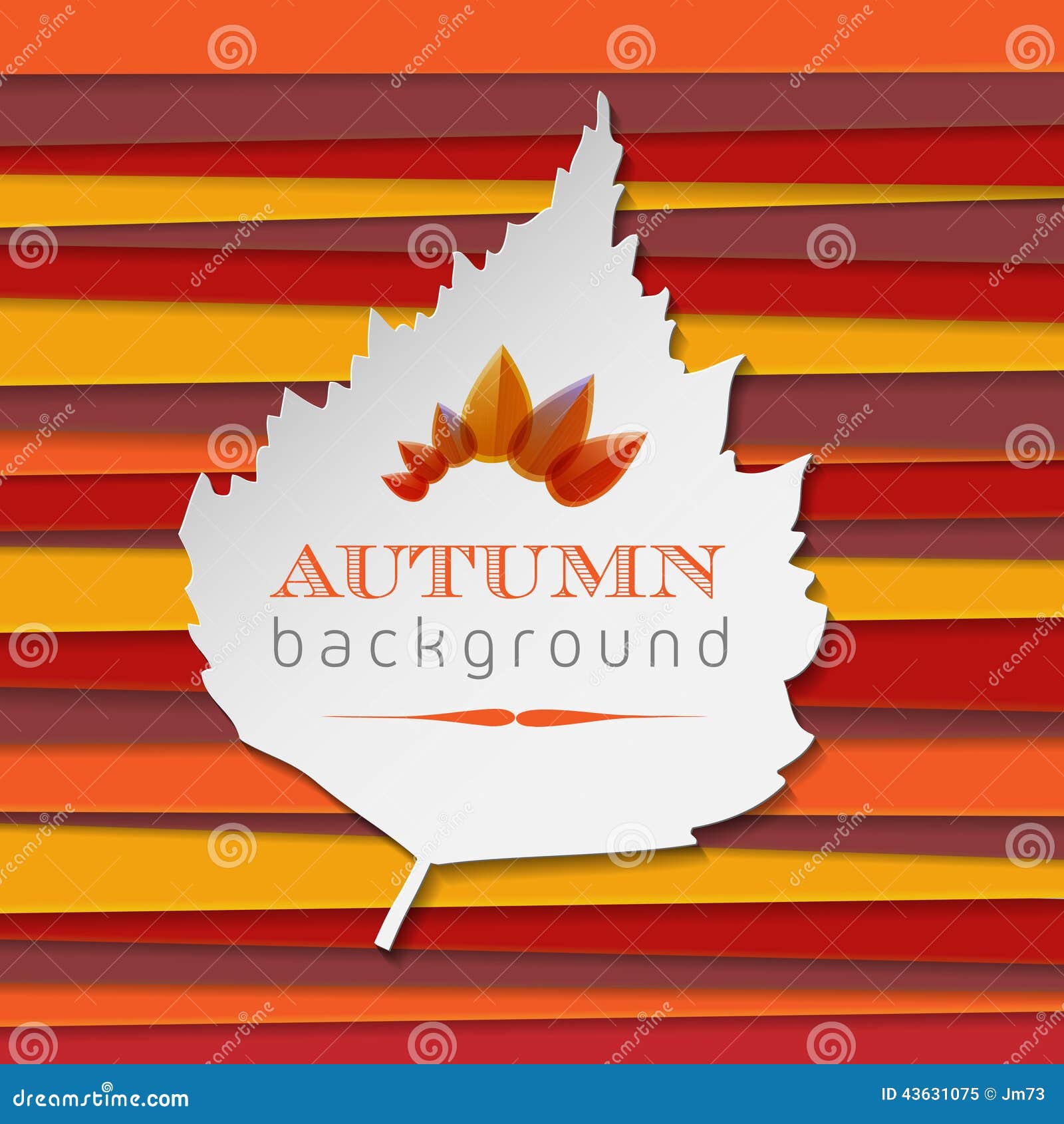 Autumn Background with Stripes and Leaf Stock Illustration ...