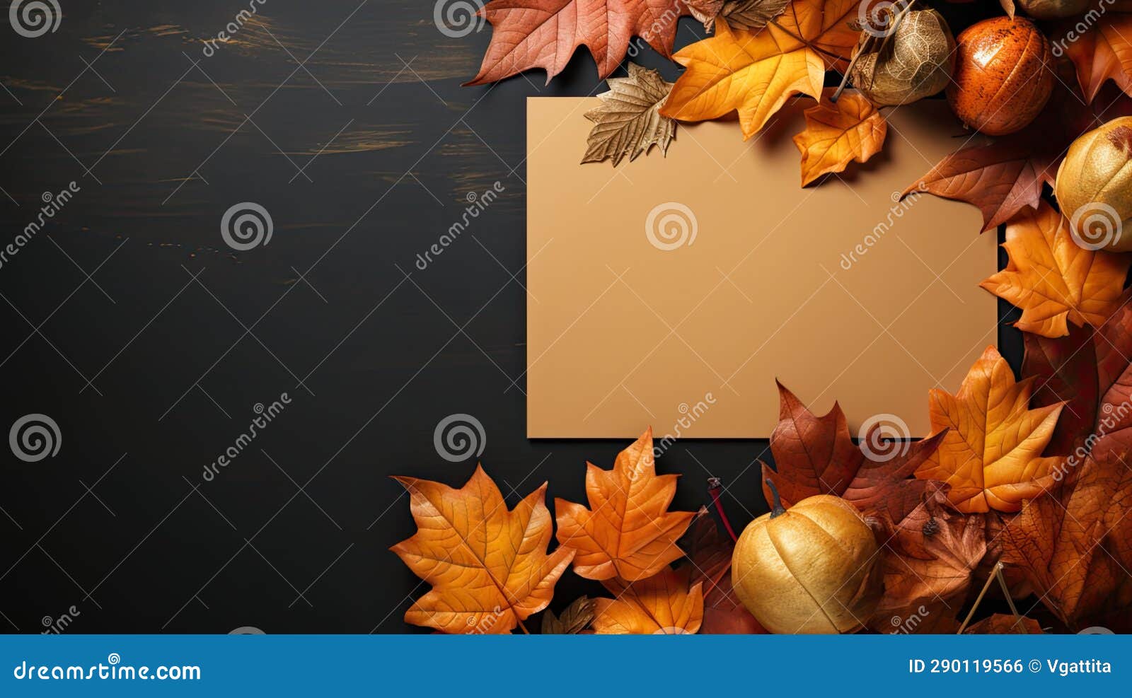 Autumn Background Template with 3d Illustration Yellow Leaves Stock ...
