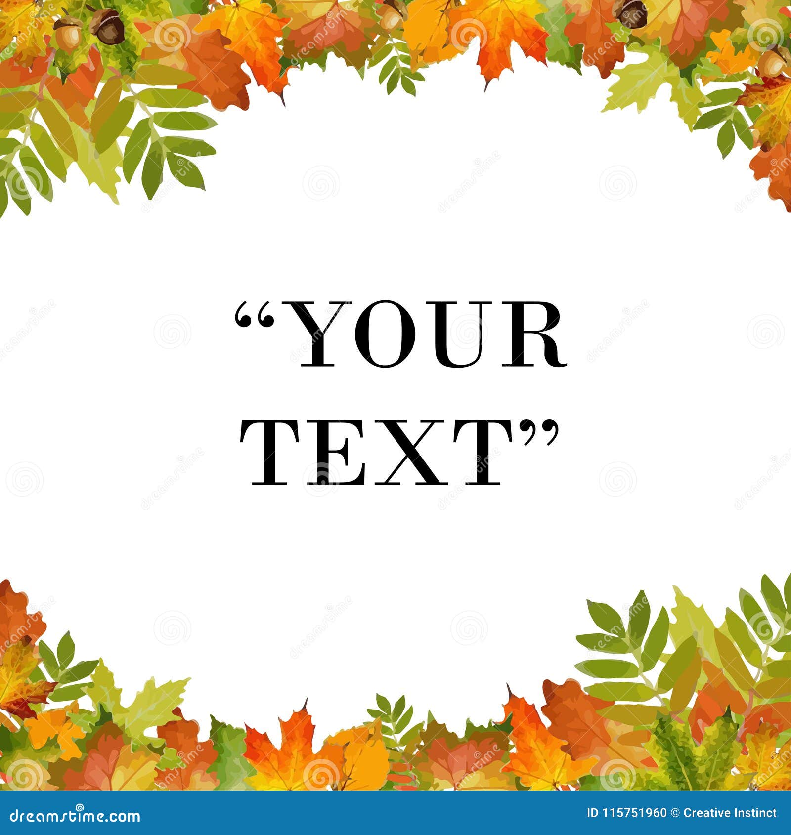 Autumn Background Vector with Free To Put Text. Style of Foliage. Stock ...