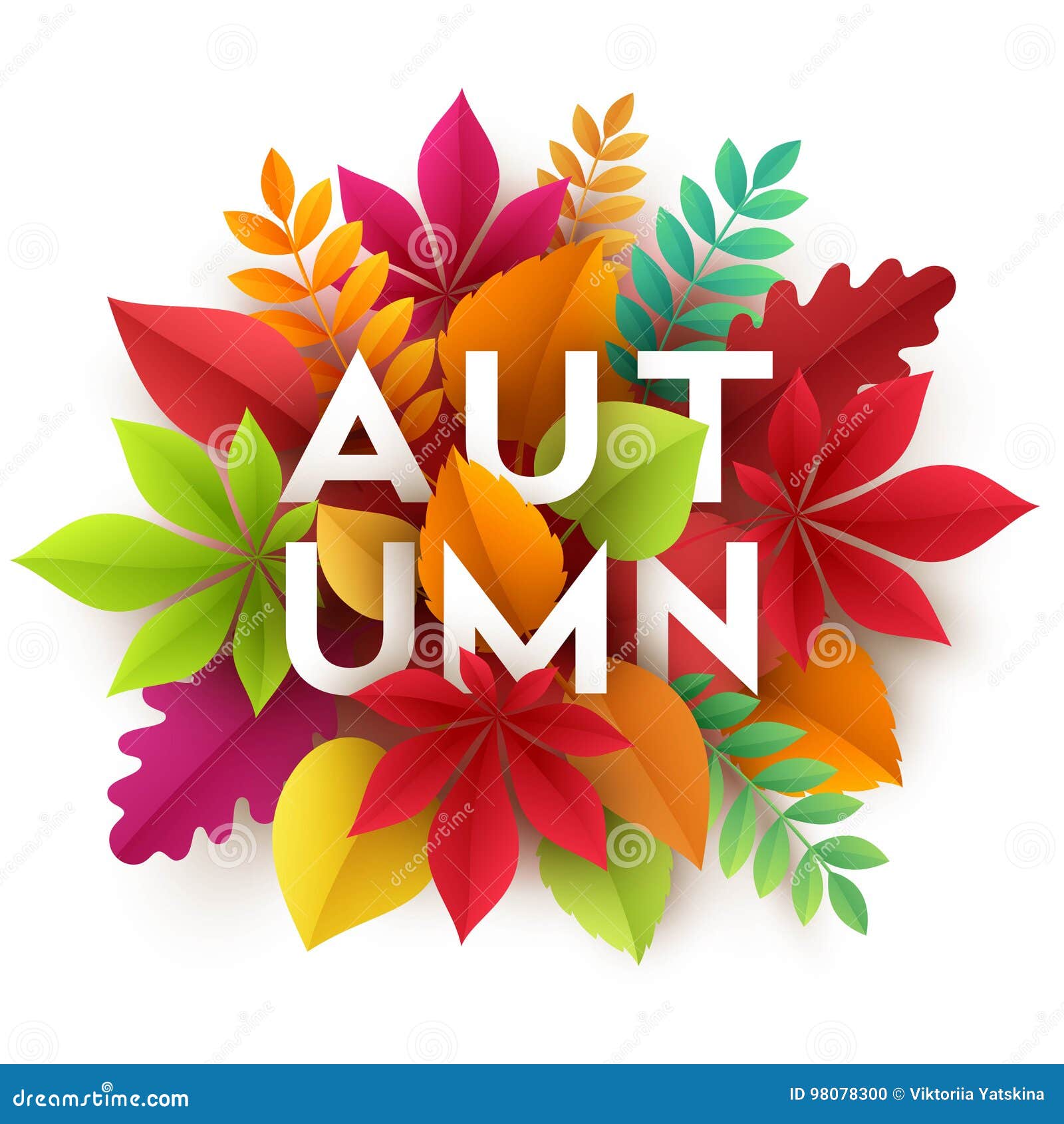 Autumn Banner Background with Paper Fall Leaves. Vector Illustration ...