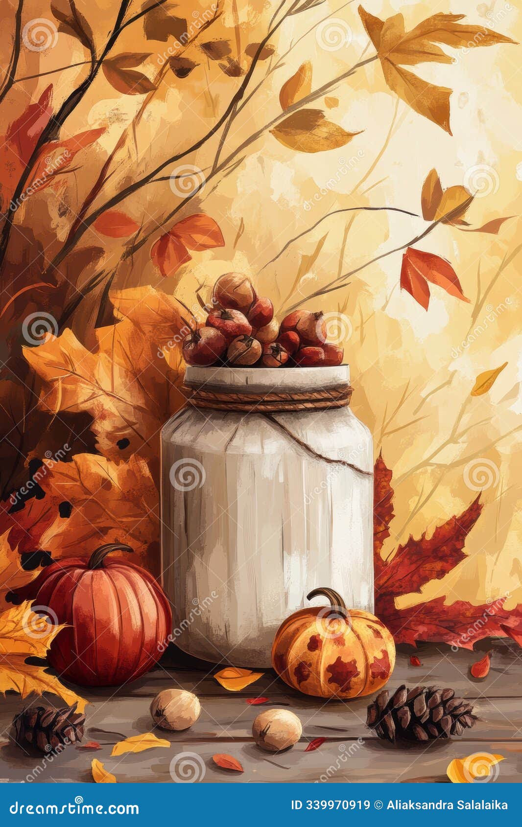 Autumn Banner, Autumn-themed Banner Featuring Cozy Elements and Warm ...
