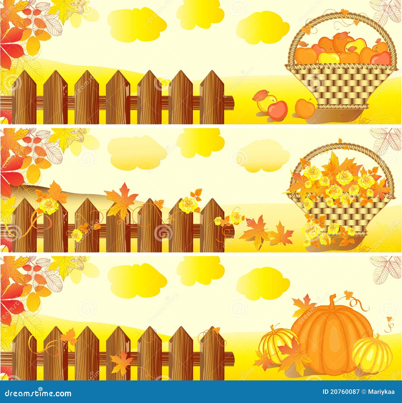 Autumn banners stock vector. Illustration of paint, crop - 20760087