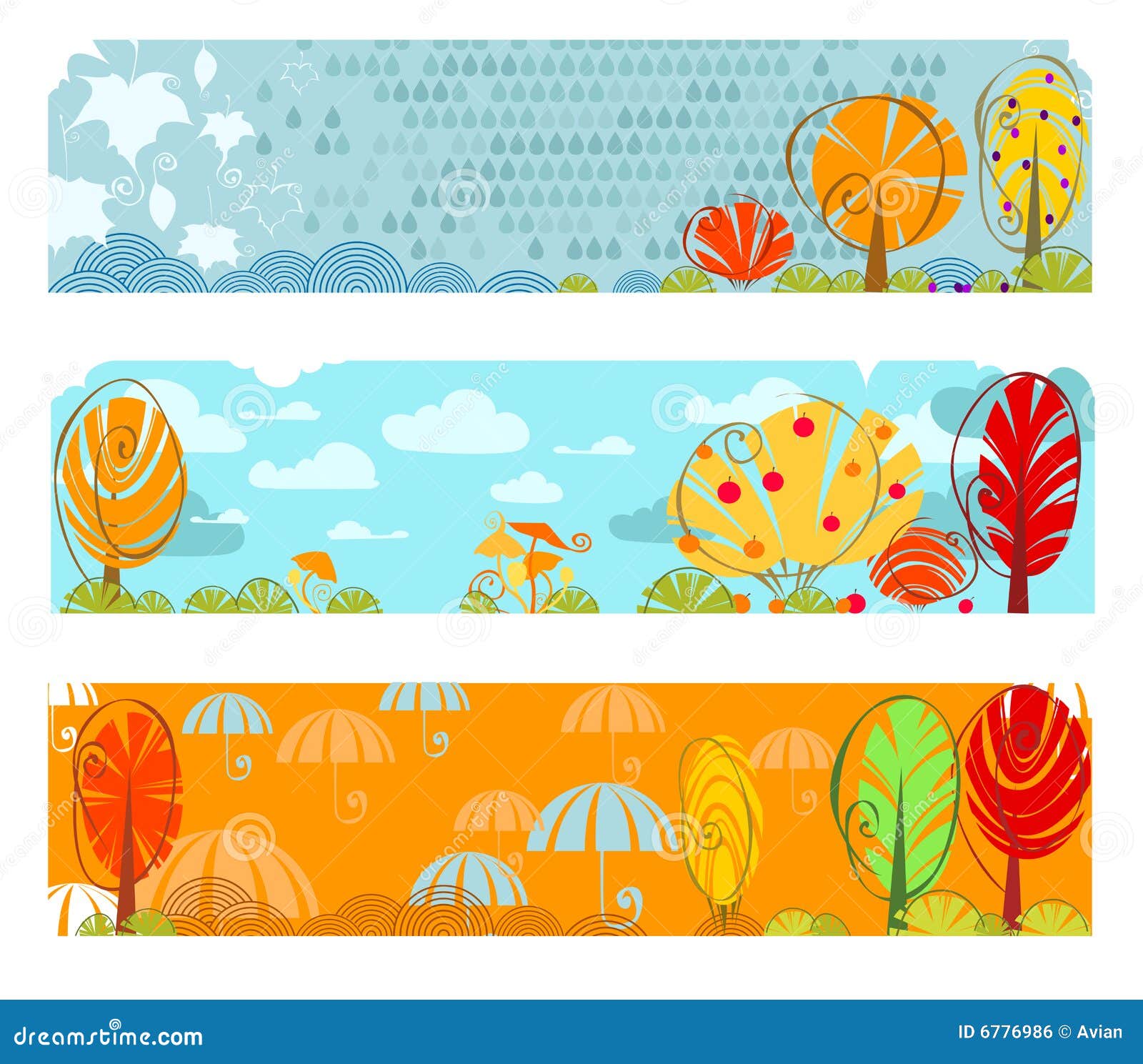 Autumn banners stock vector. Illustration of beautiful - 6776986