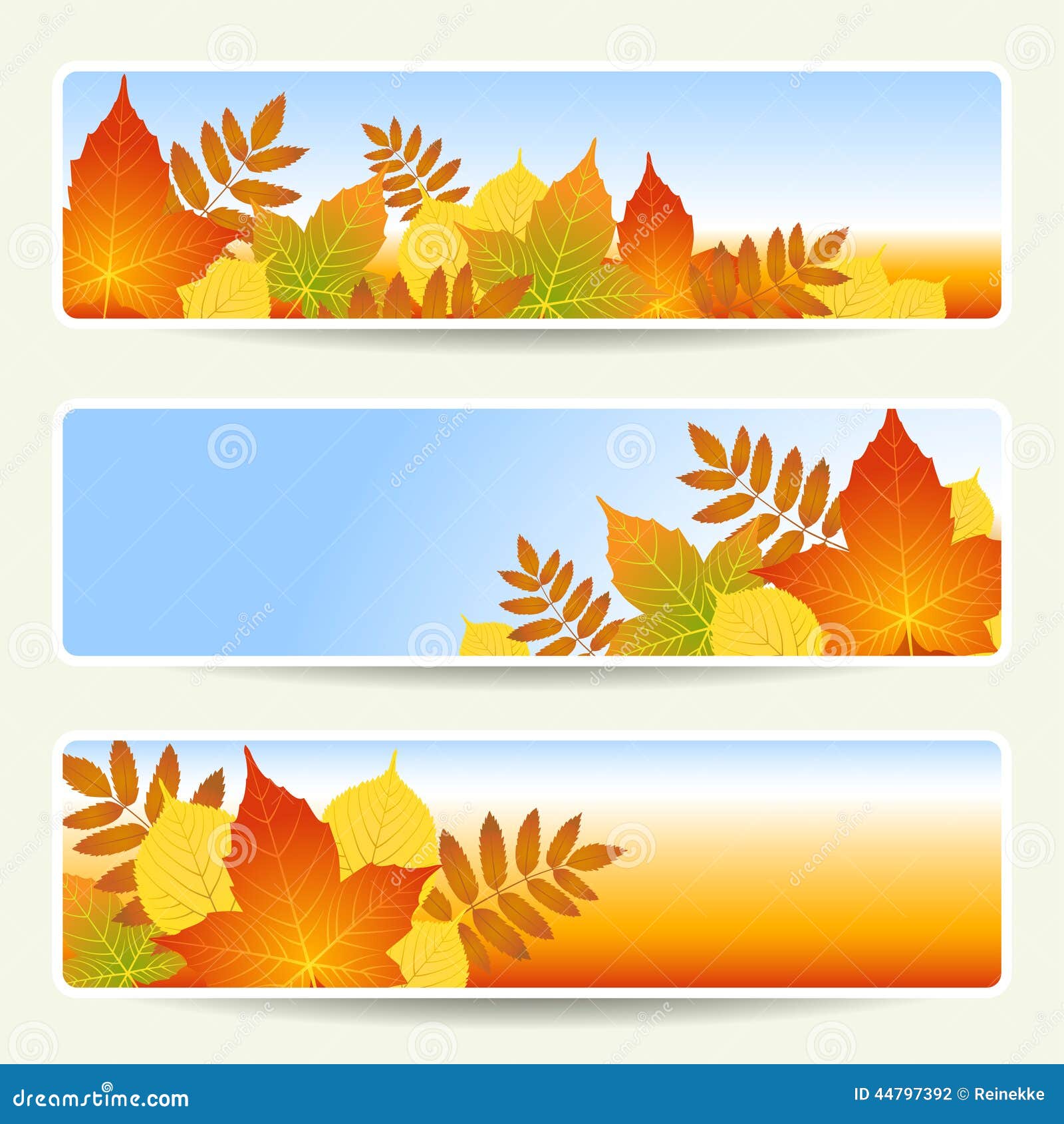 Autumn banners stock vector. Illustration of leaves, falling - 44797392