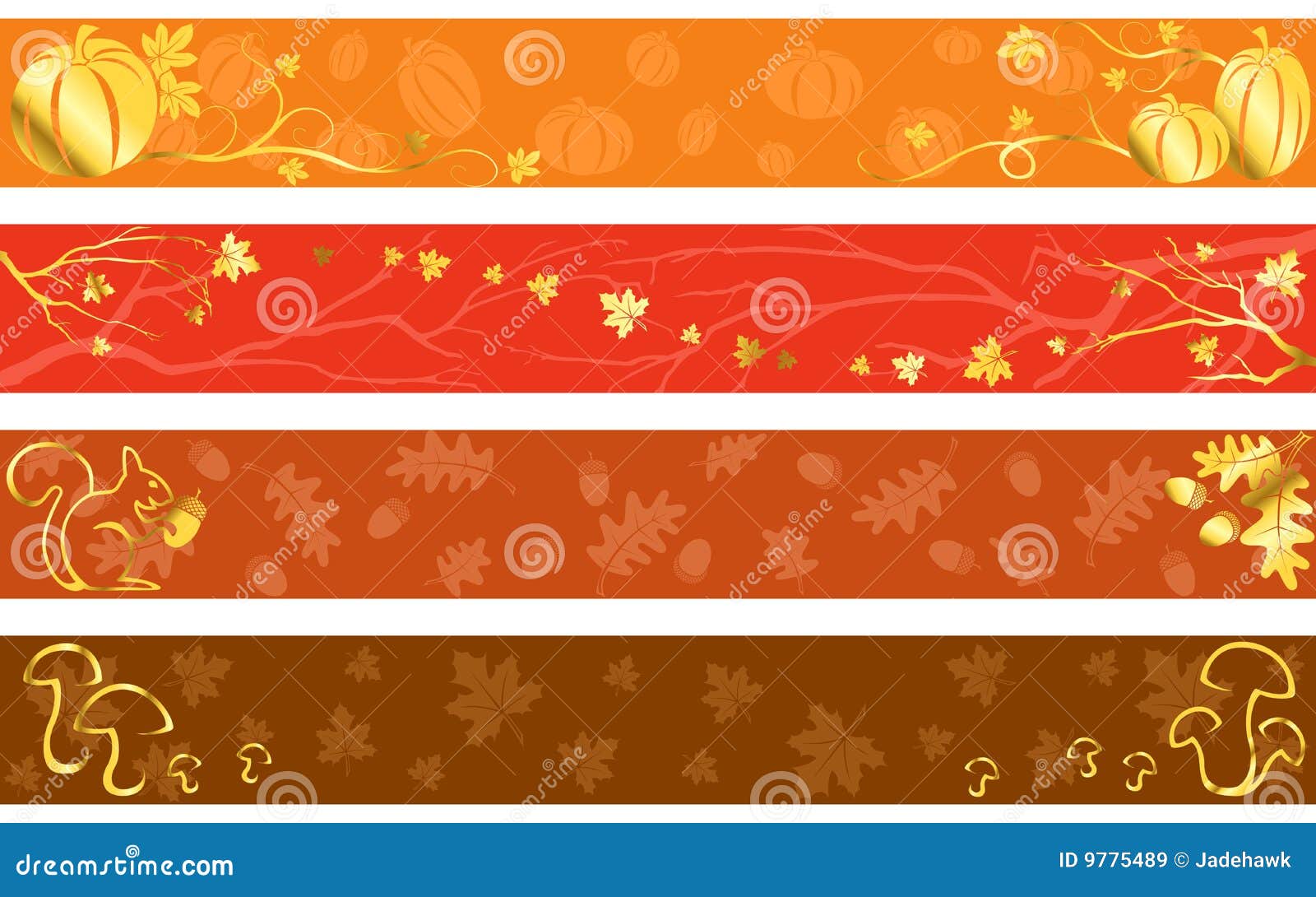 Autumn Banners in Warm Colors Stock Vector - Illustration of october ...