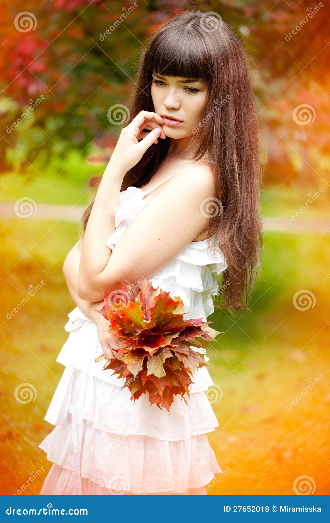 Autumn. Beautiful Woman in Autumn. Stock Photo - Image of october ...
