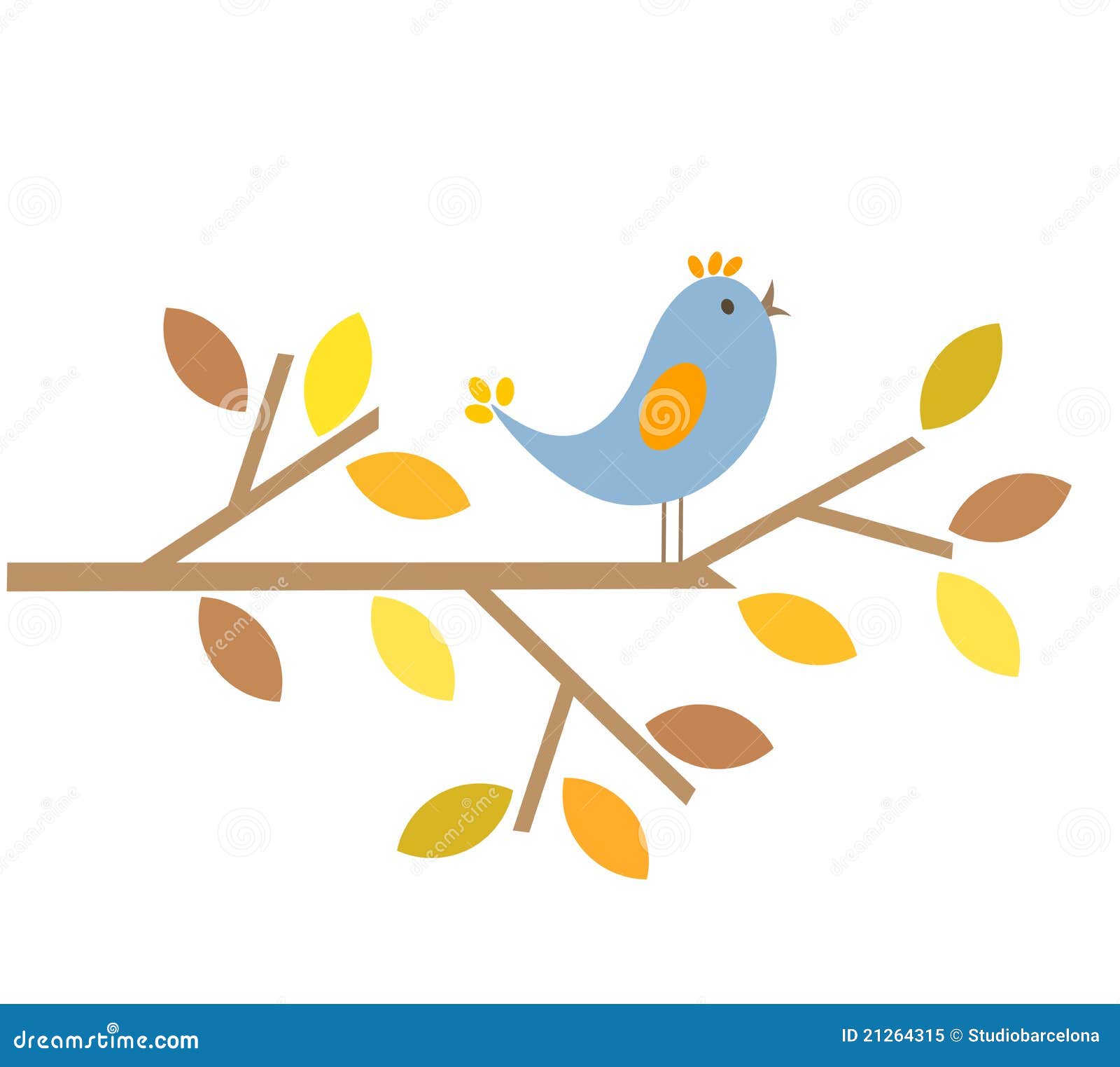 Autumn bird stock vector. Illustration of frame, design - 21264315