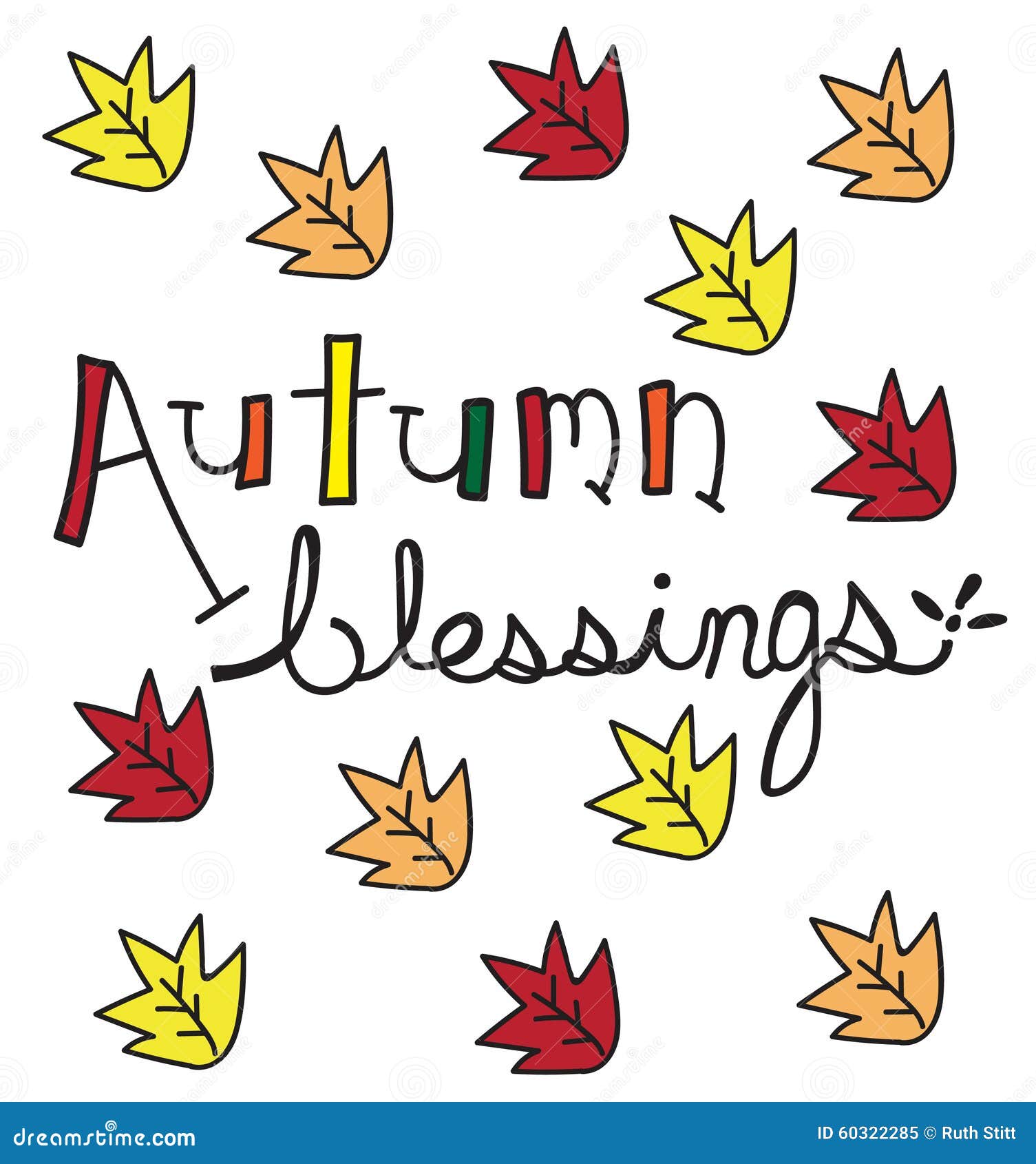 Autumn Blessings stock vector. Illustration of give, clipart - 60322285