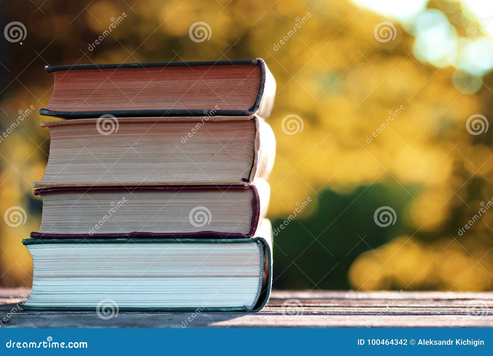Autumn Book Stack Wooden Outdoor Stock Photo - Image of knowledge, page ...
