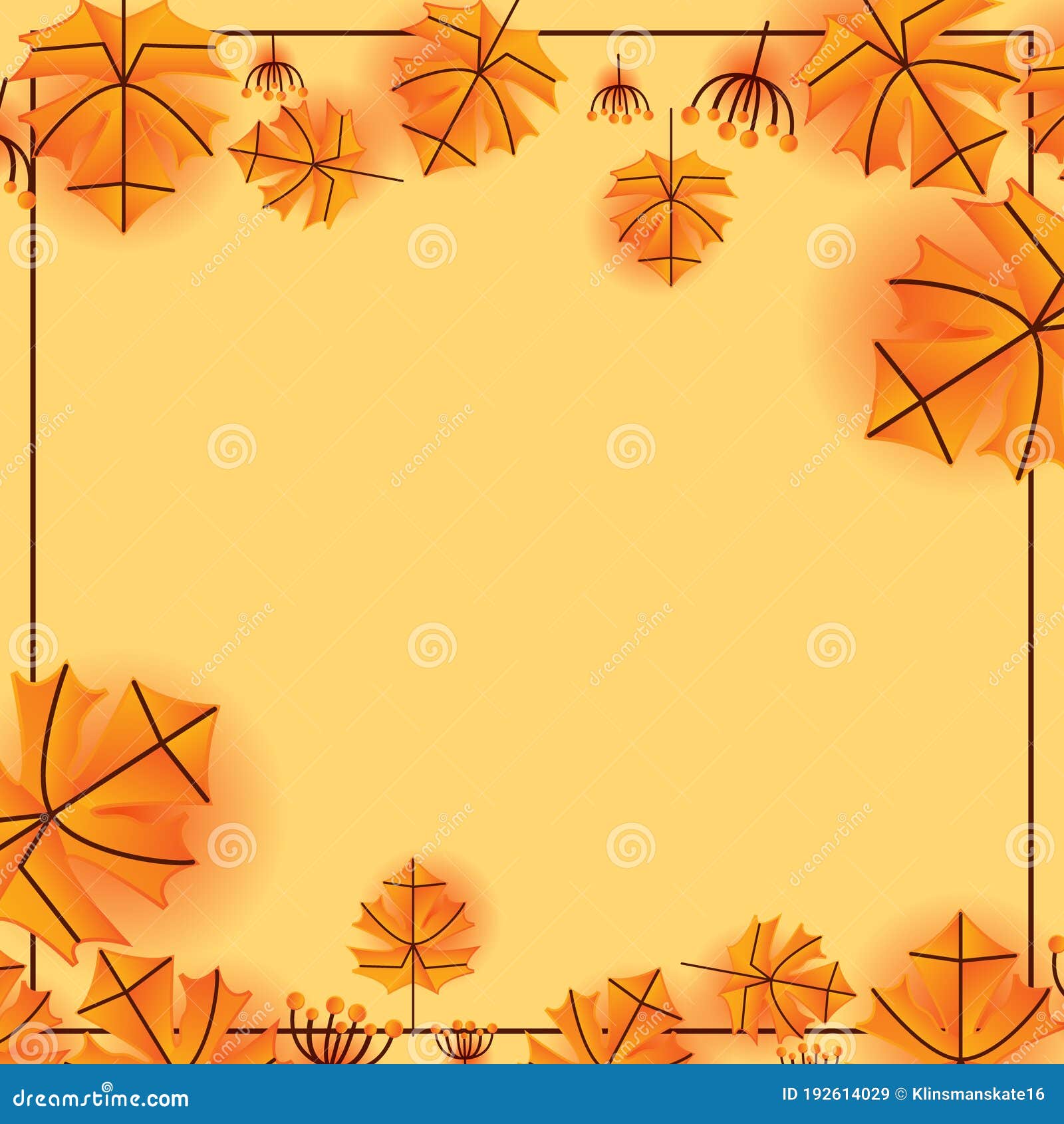 Autumn Border and Frame Design Template Stock Illustration ...