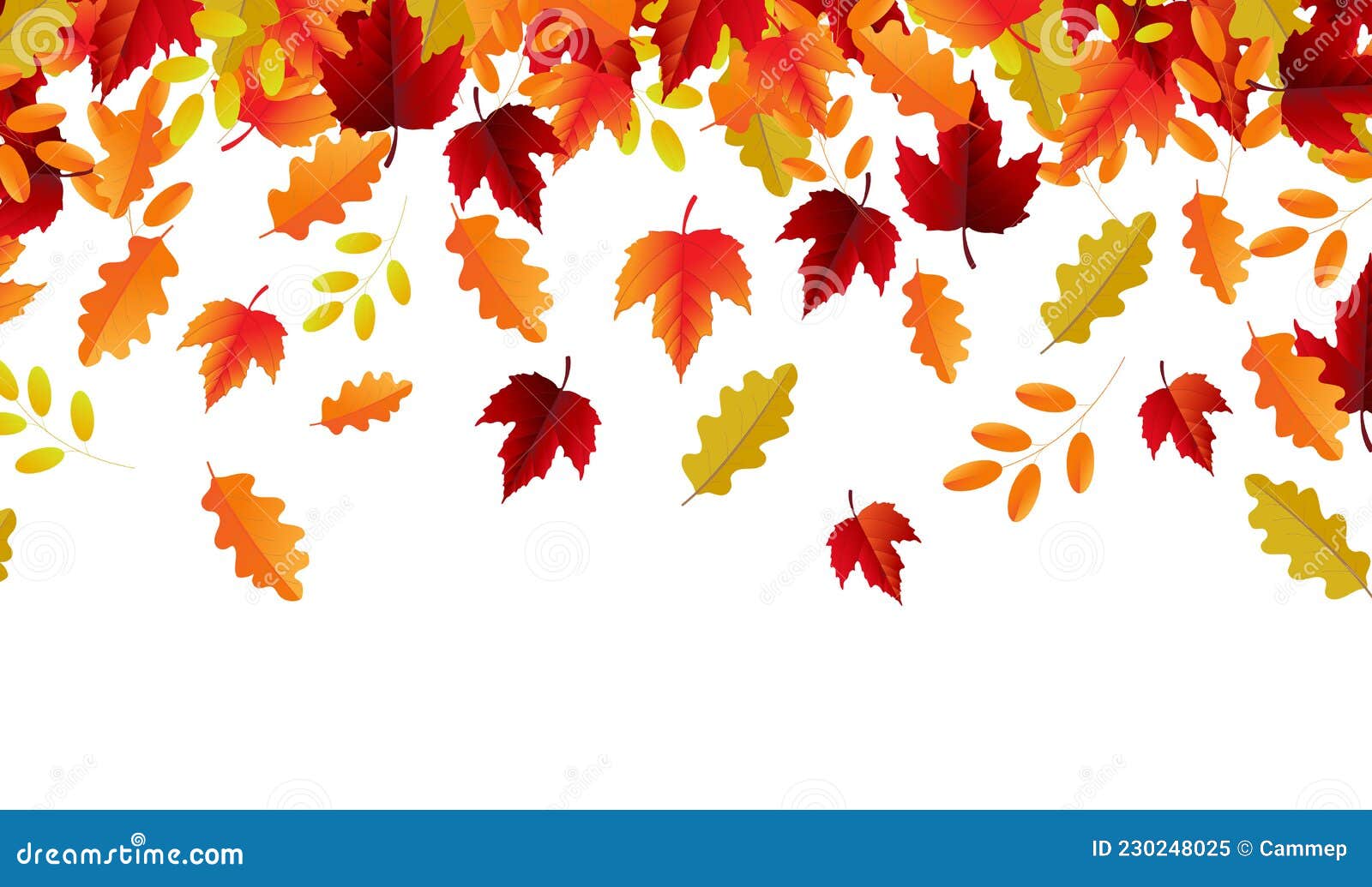 Autumn Border and Leaves and Orange Background Stock Vector ...