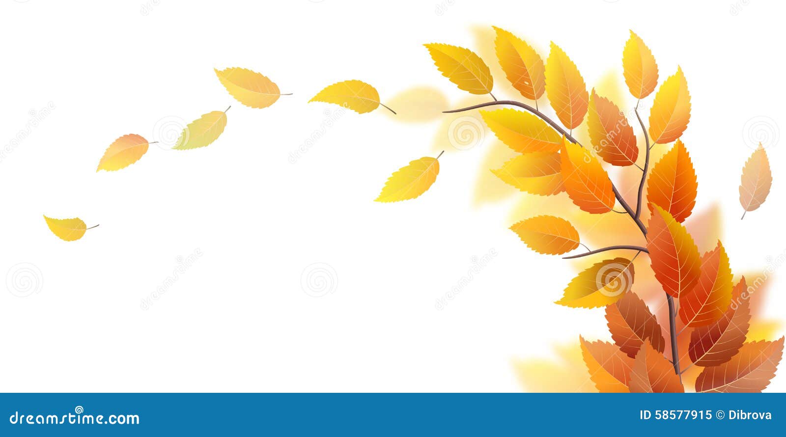 Autumn branch stock vector. Illustration of falling, wind - 58577915