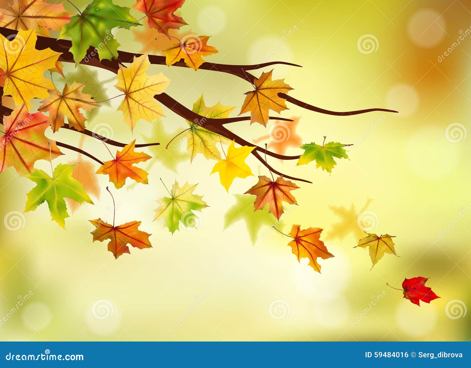 Autumn branch stock vector. Illustration of composition - 59484016