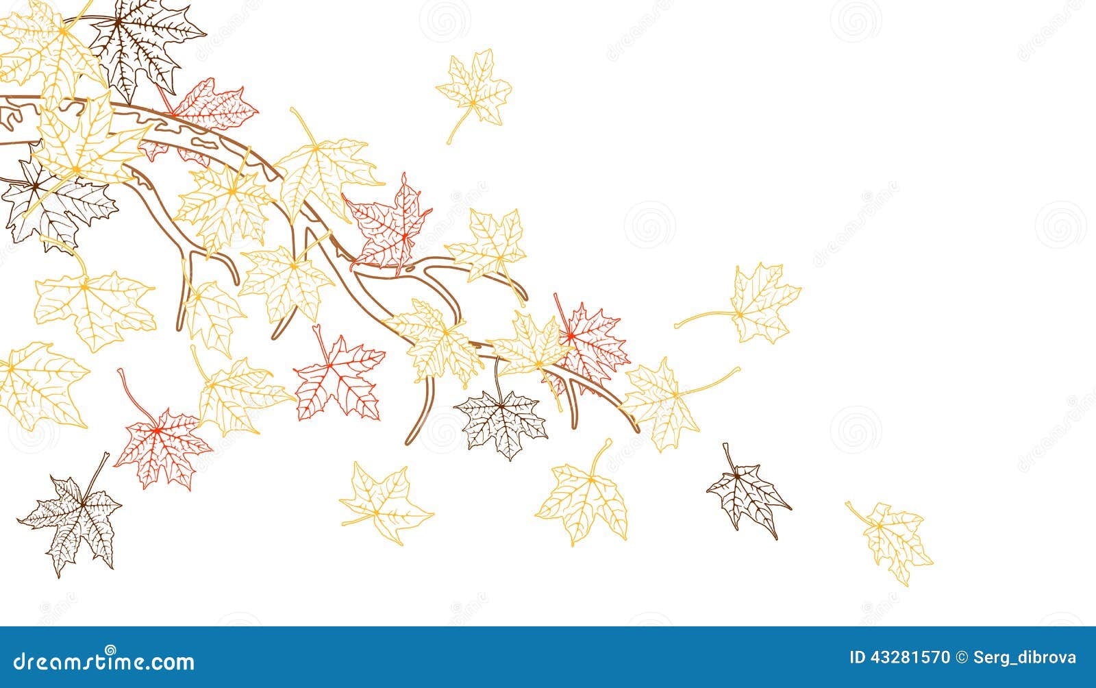 Autumn branch stock vector. Illustration of group, flying - 43281570
