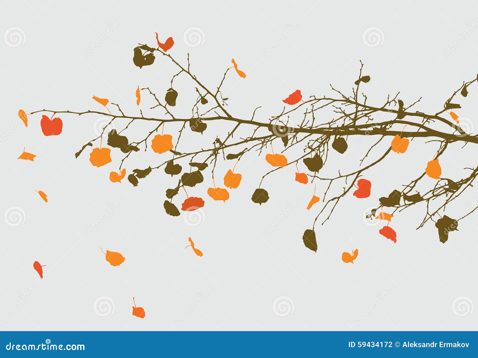 Autumn branch stock vector. Illustration of seasonal - 59434172